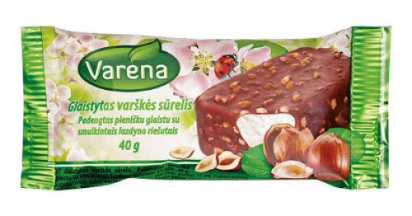 "Varėna" Vanilla Cheesecake Bar with Hazelnuts 40g (Sūrelis)